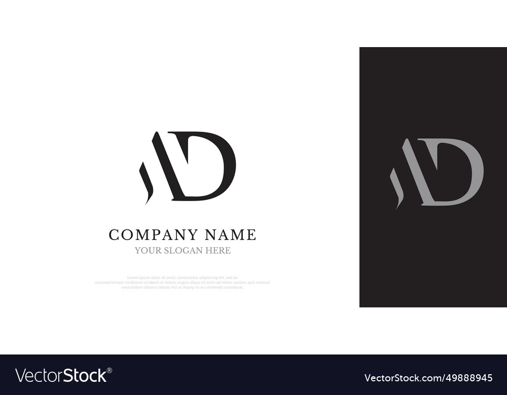 Initial ad logo design Royalty Free Vector Image