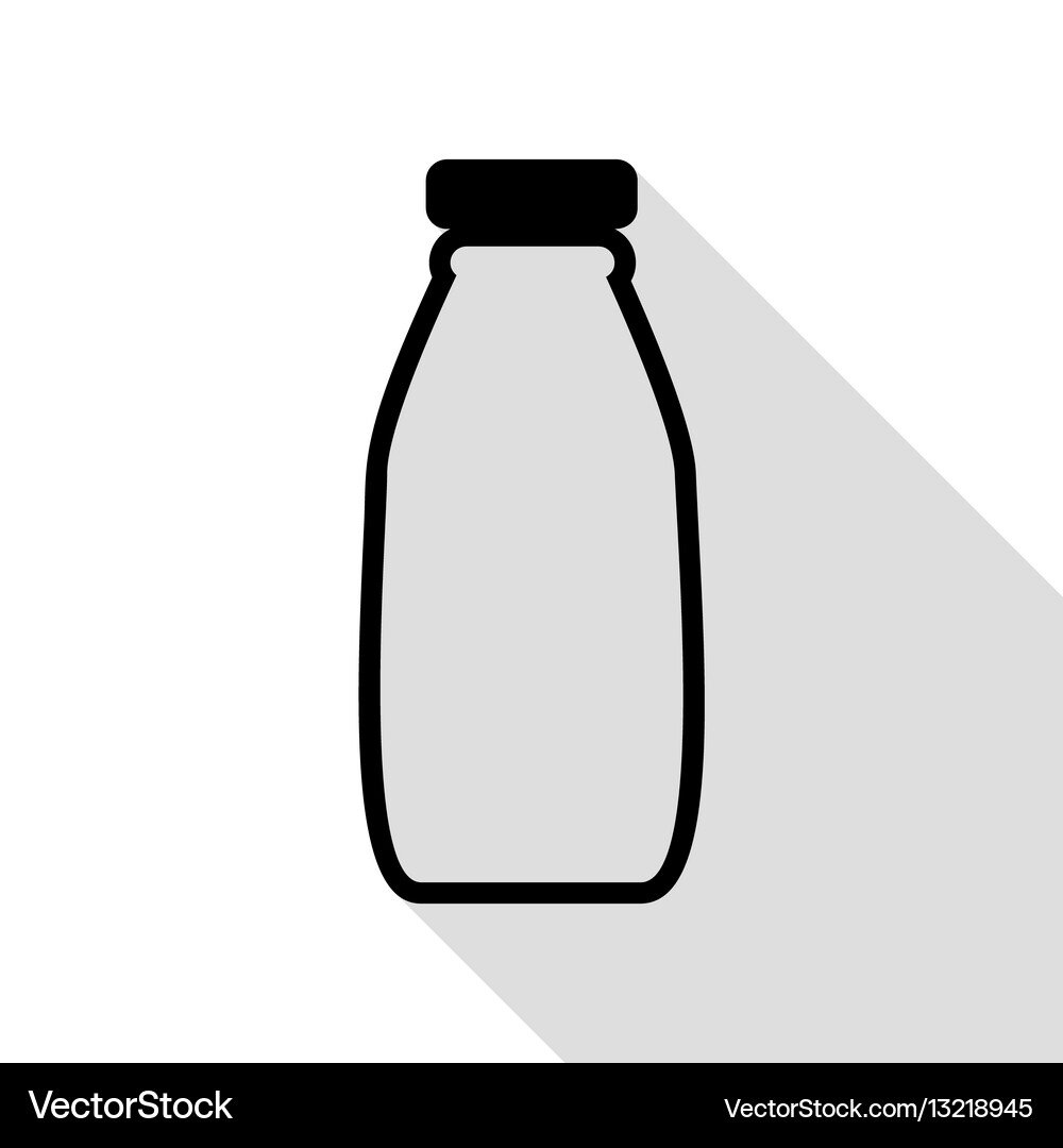 Milk bottle sign black icon with flat style Vector Image