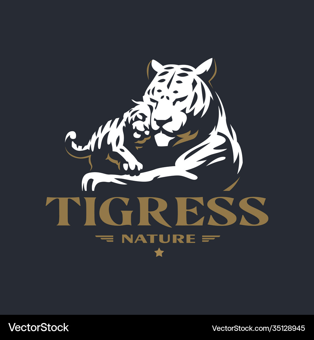 Mother is a tigress Royalty Free Vector Image - VectorStock