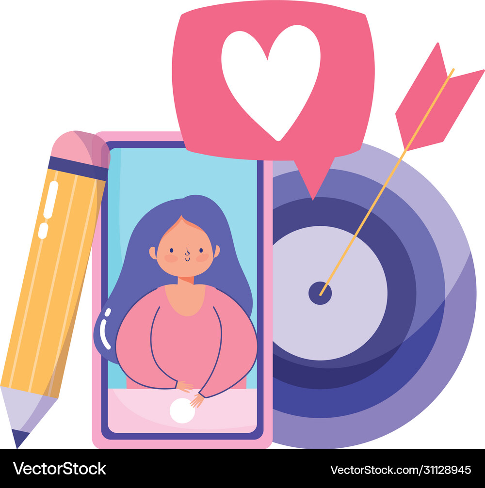 People creativity and technology smartphone girl Vector Image