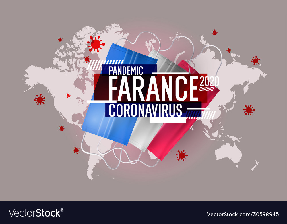 Poster spread coronavirus in france Royalty Free Vector