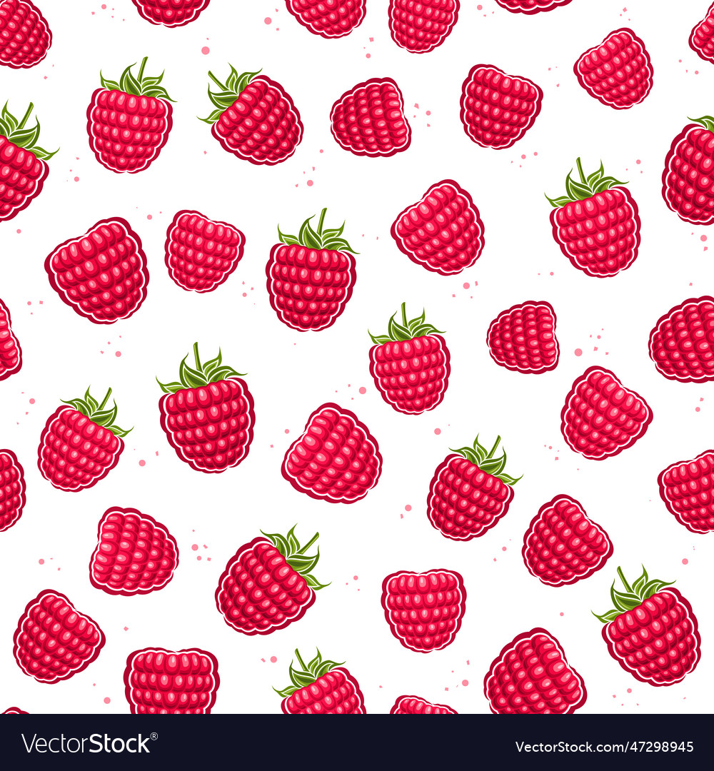 Raspberry seamless pattern Royalty Free Vector Image