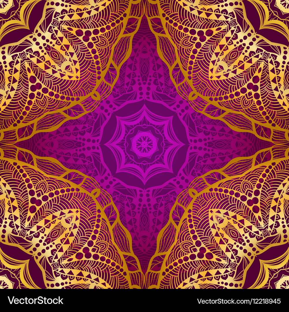 Rich gold seamless pattern in the indian style Vector Image