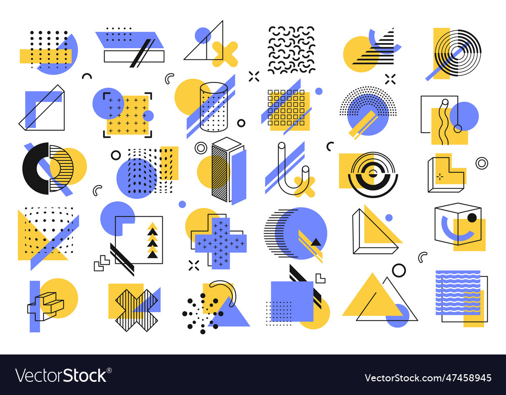 Set of abstract geometric shapes isolated Vector Image