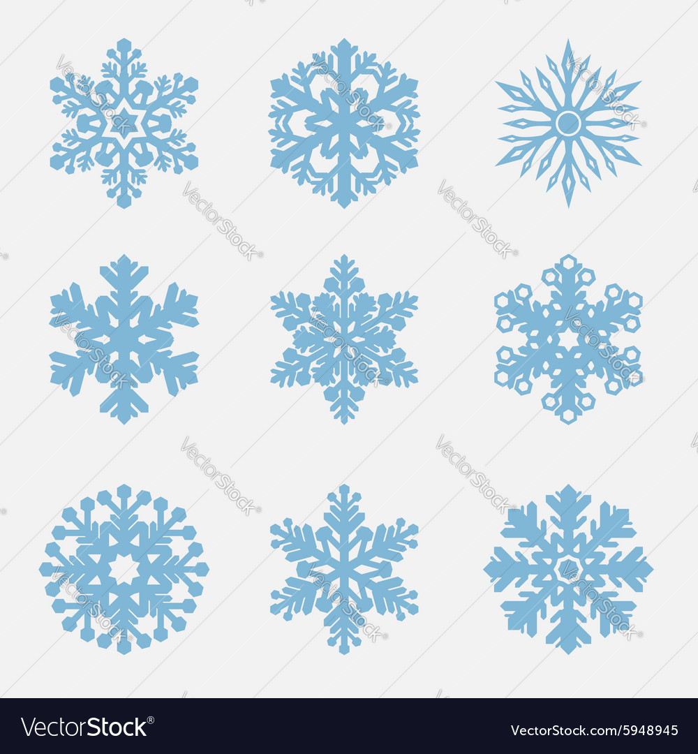 Snowflakes set Royalty Free Vector Image - VectorStock