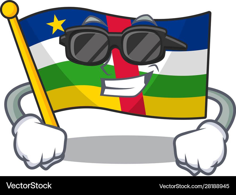 Super cool flag central african character wearing Vector Image