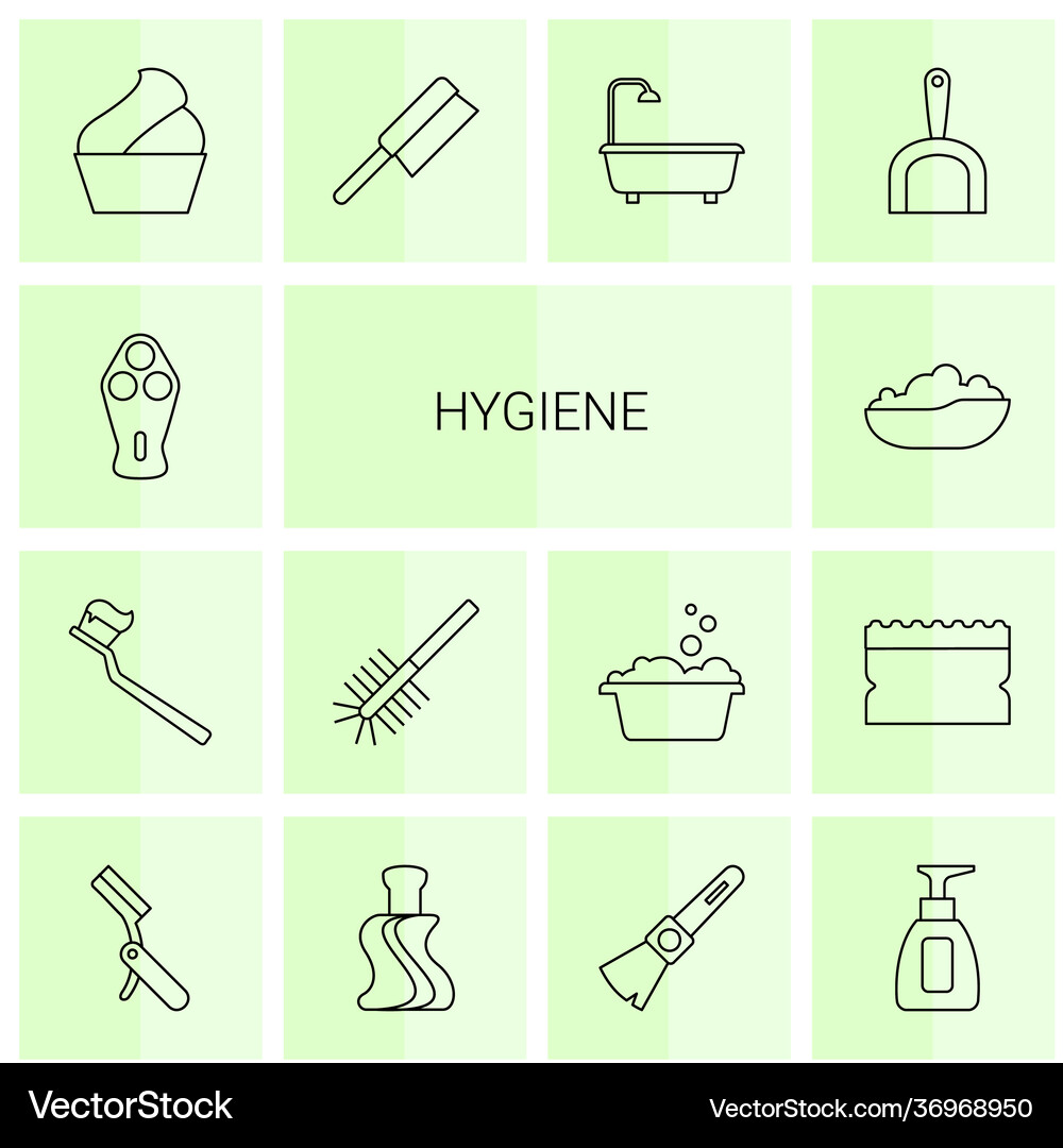 14 hygiene icons Royalty Free Vector Image - VectorStock