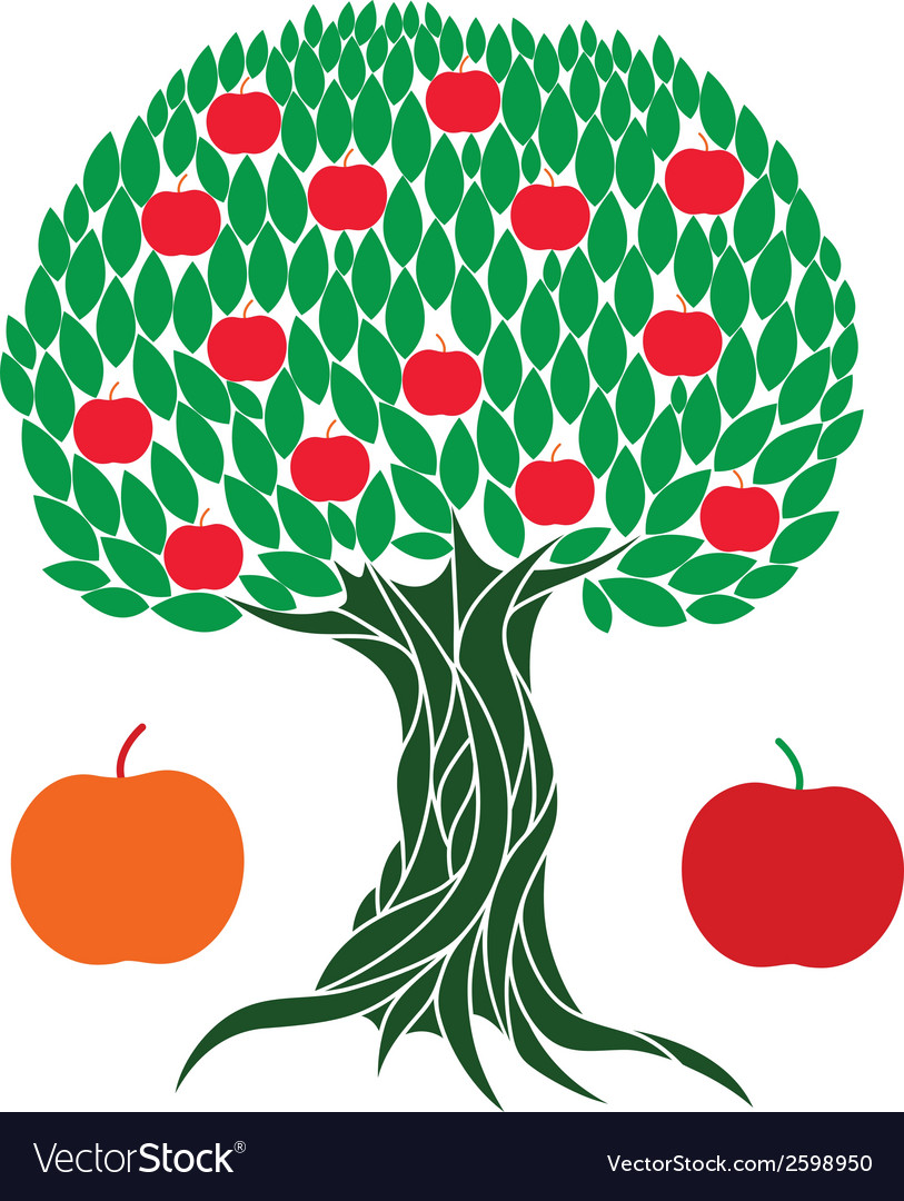 Apple Tree Royalty Free Vector Image - VectorStock