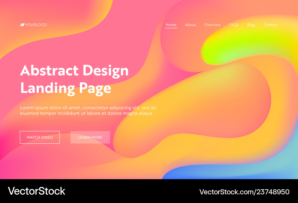 Coral abstract wave landing page background design