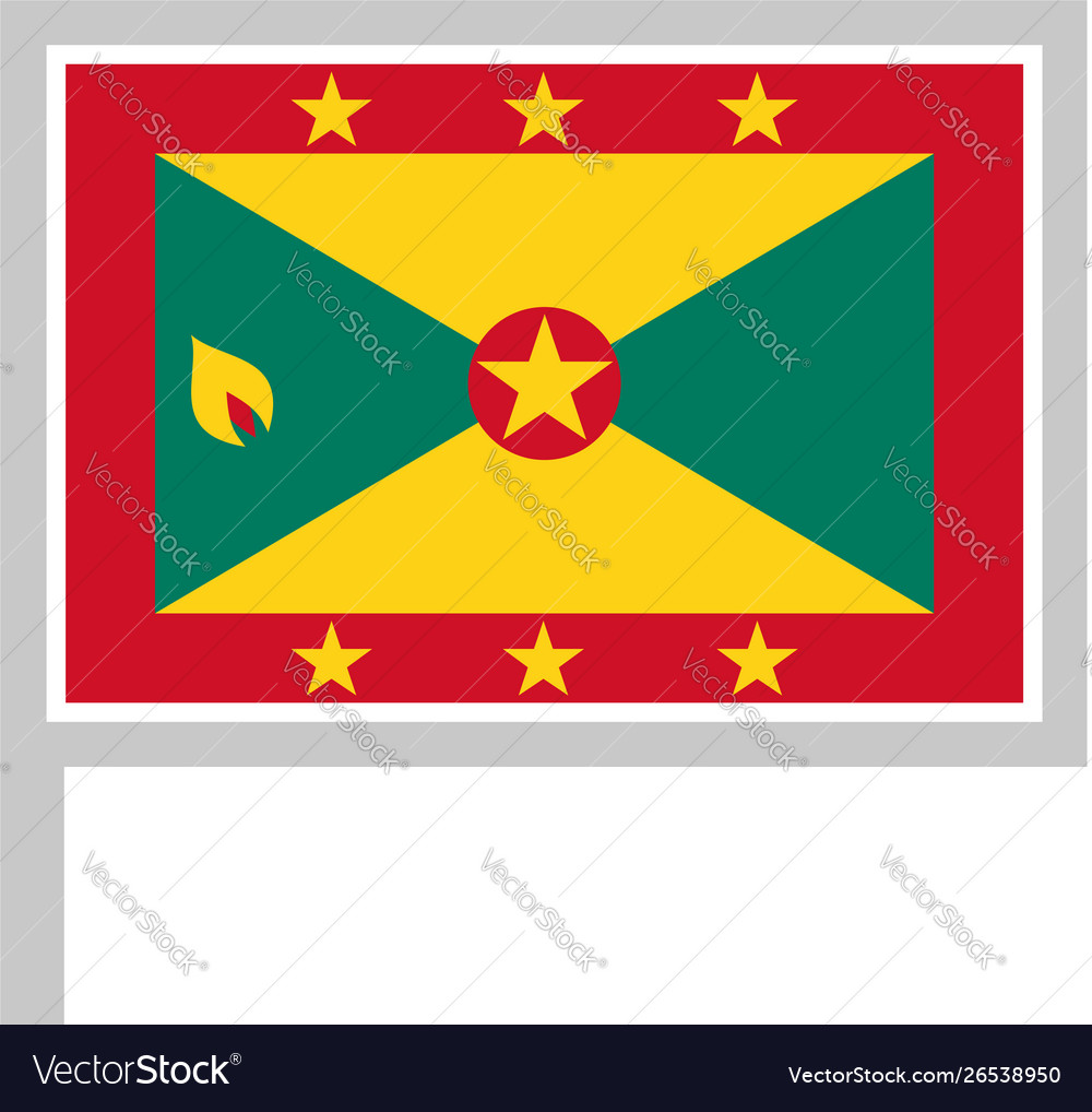 Flag on flagpole rectangular shape icon white Vector Image