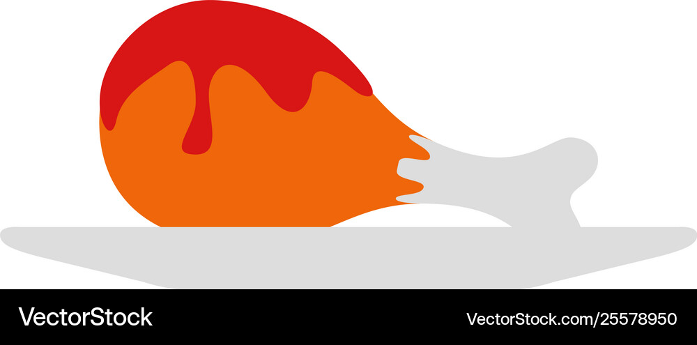Isolated chicken with barbecue sauce Royalty Free Vector