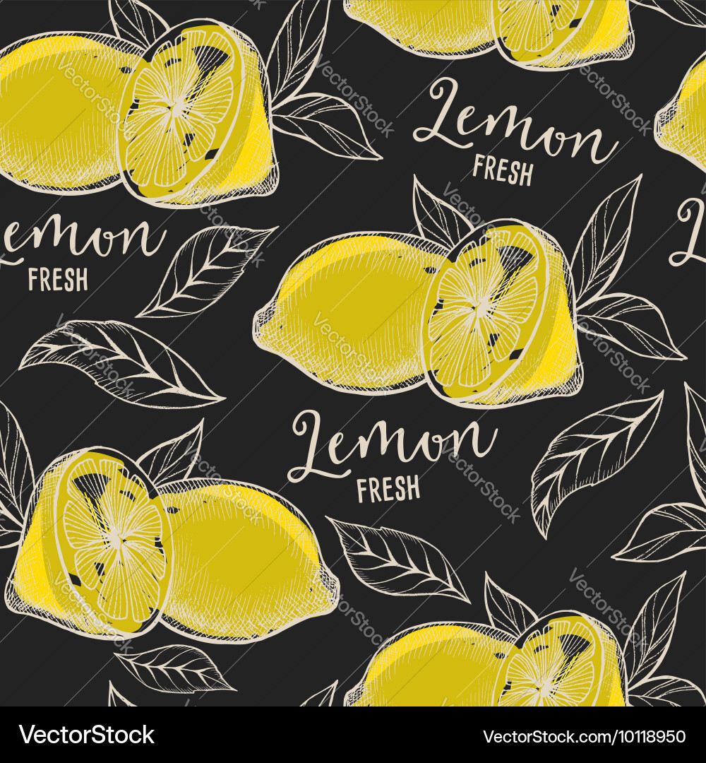 Lemon seamless pattern background Royalty Free Vector Image