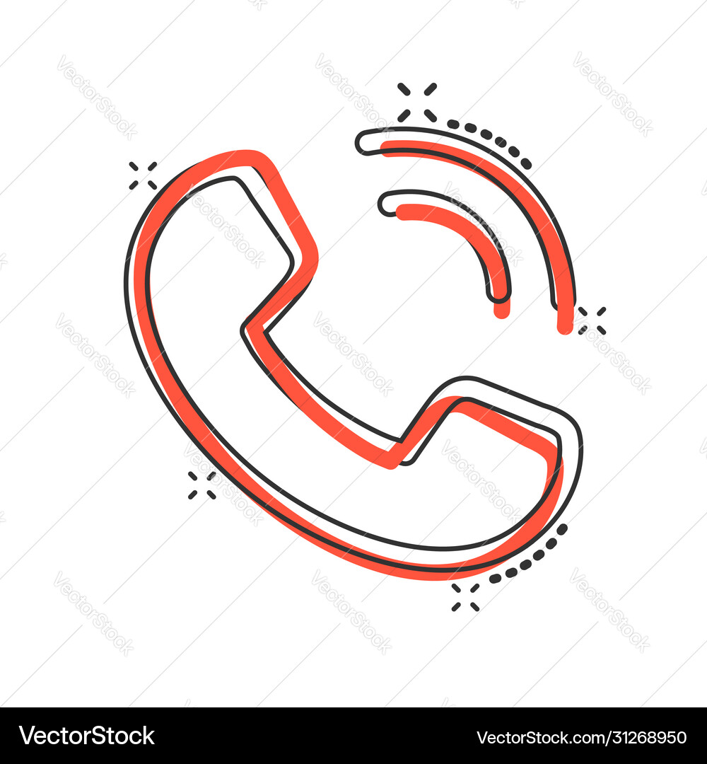 Mobile phone icon in comic style telephone talk Vector Image