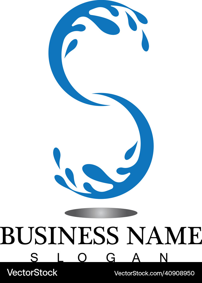 S letter water splash logo design template Vector Image