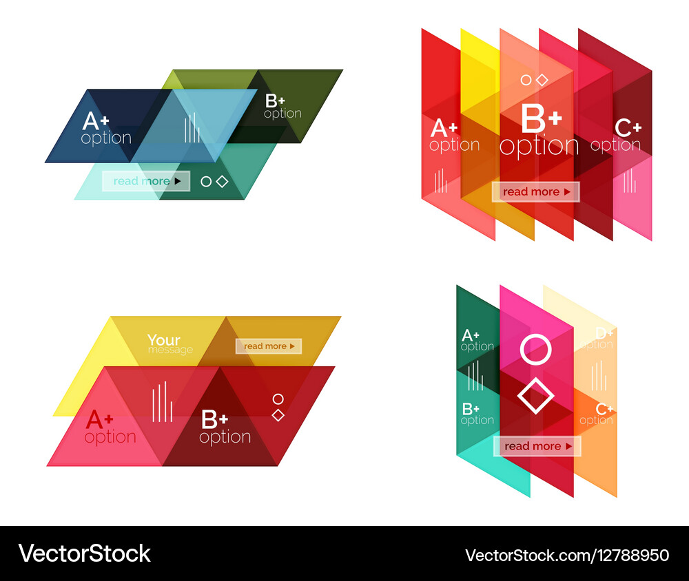 Set of triangle geometric infographic Royalty Free Vector