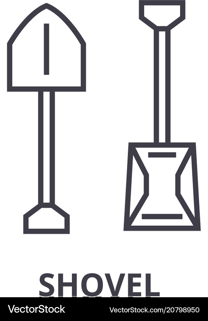 Shovel line icon sign Royalty Free Vector Image