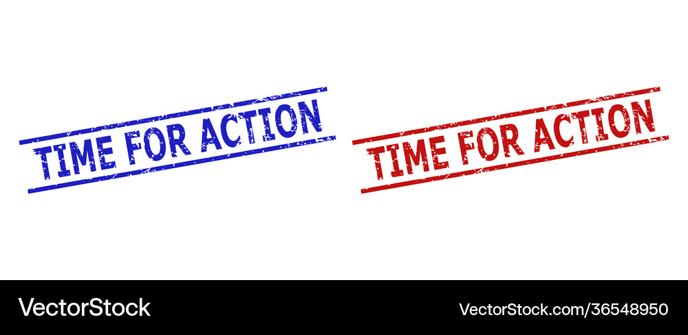 Time for action stamp seals with unclean style Vector Image