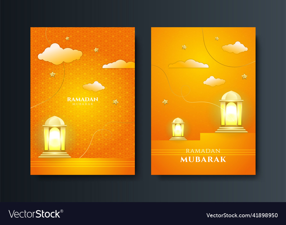 Trendy islamic ramadan greeting card and poster Vector Image