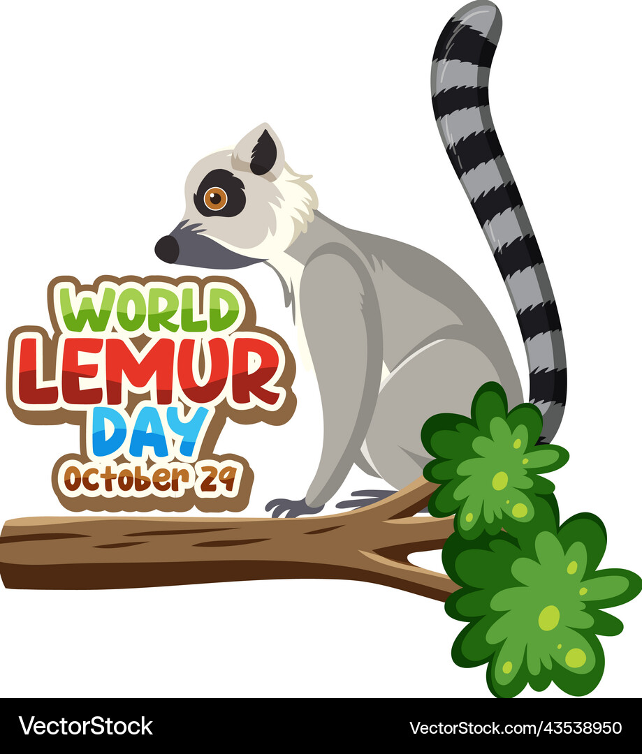 World lemur day poster design Royalty Free Vector Image