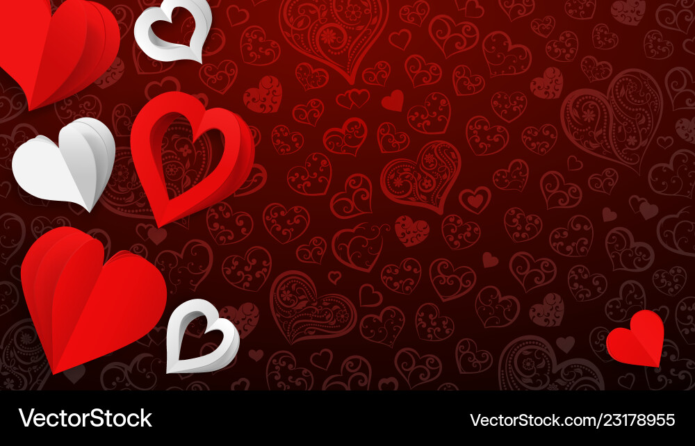 Background with paper hearts Royalty Free Vector Image
