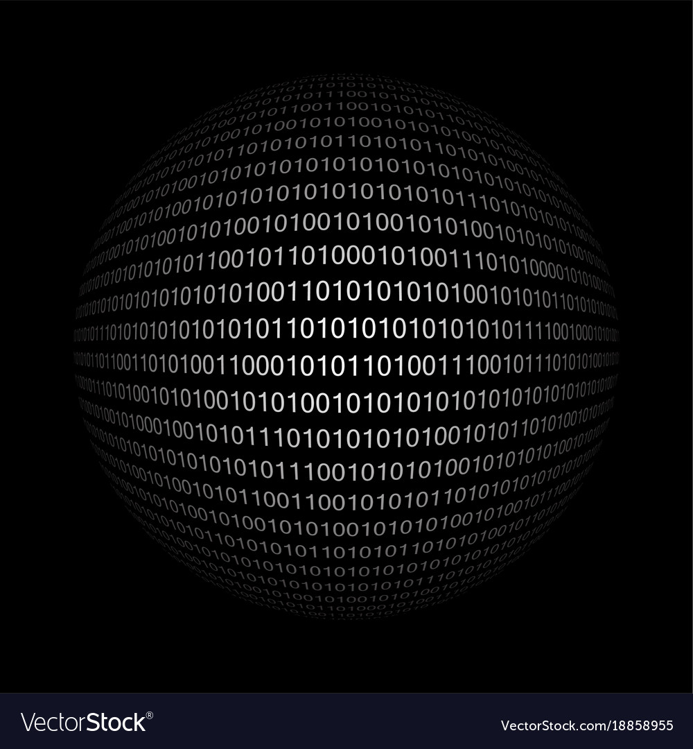 Binary code in sphere form Royalty Free Vector Image
