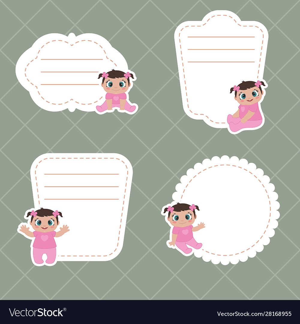 Collection cute text frames Royalty Free Vector Image