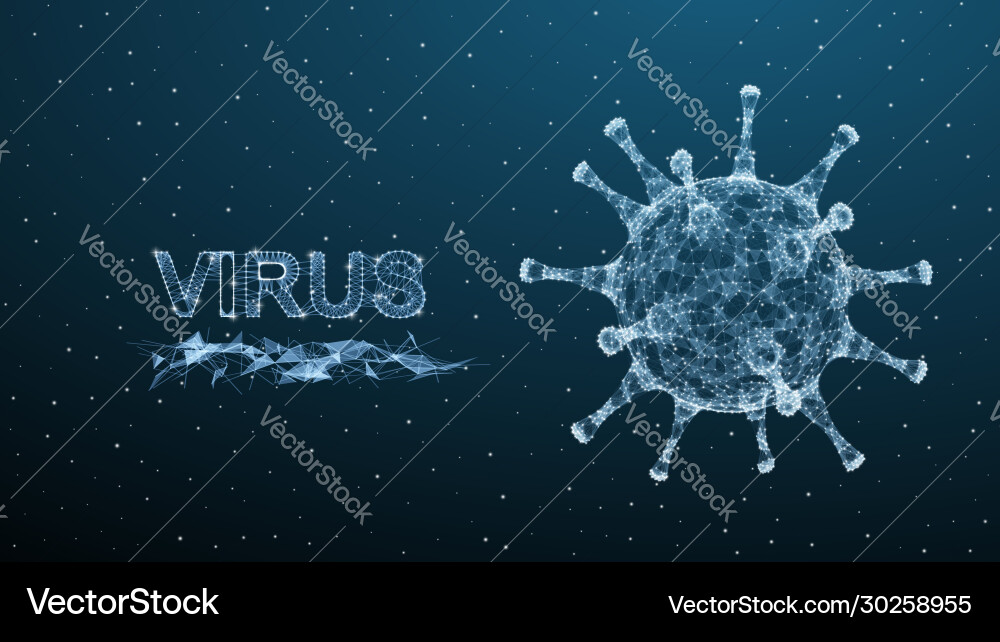 Corona virus 3d polygonal text virus infections Vector Image