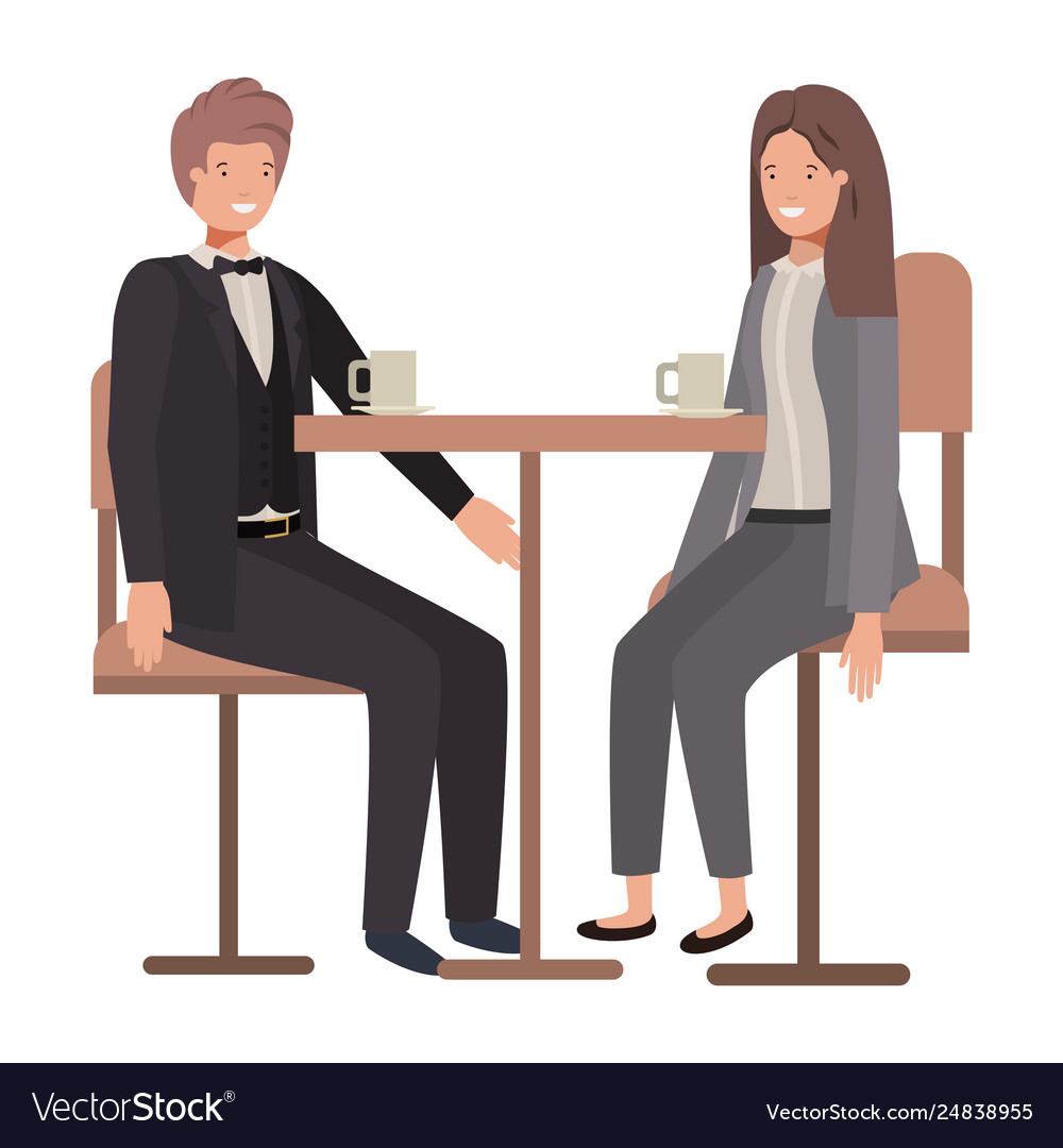Couple Drinking Coffee In Living Room Royalty Free Vector