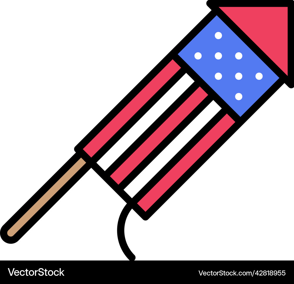 Firework rocket icon fourth of july related Vector Image