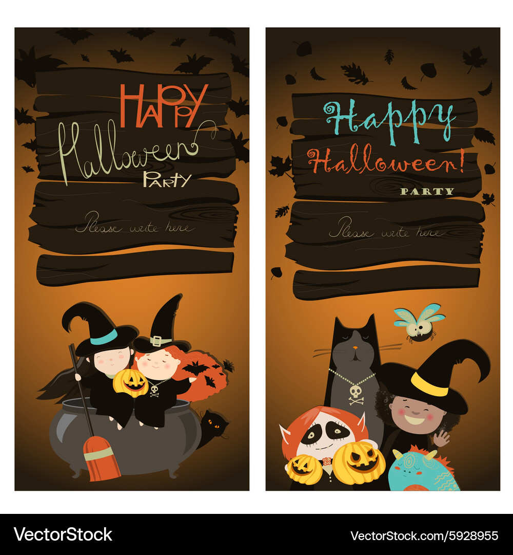 Halloween banners set Royalty Free Vector Image