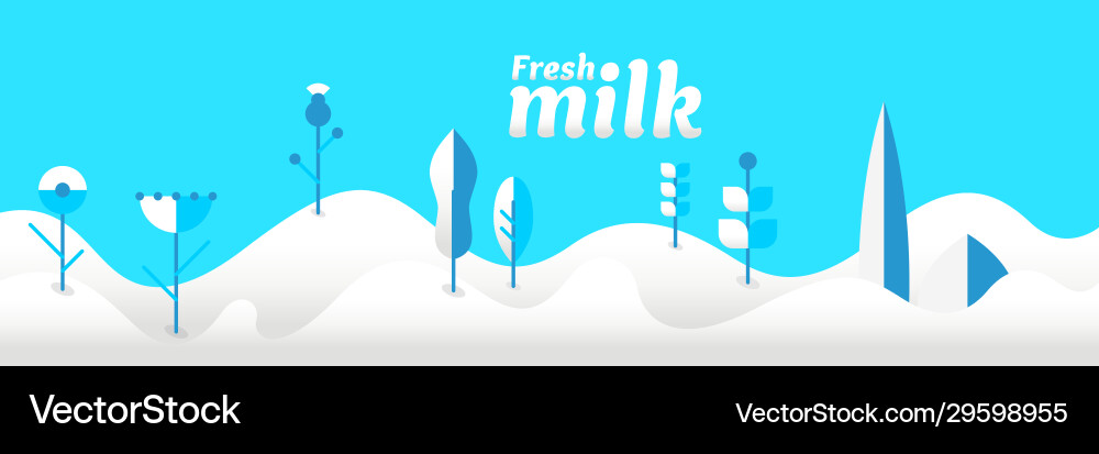 Modern poster fresh milk with splashes on a light Vector Image