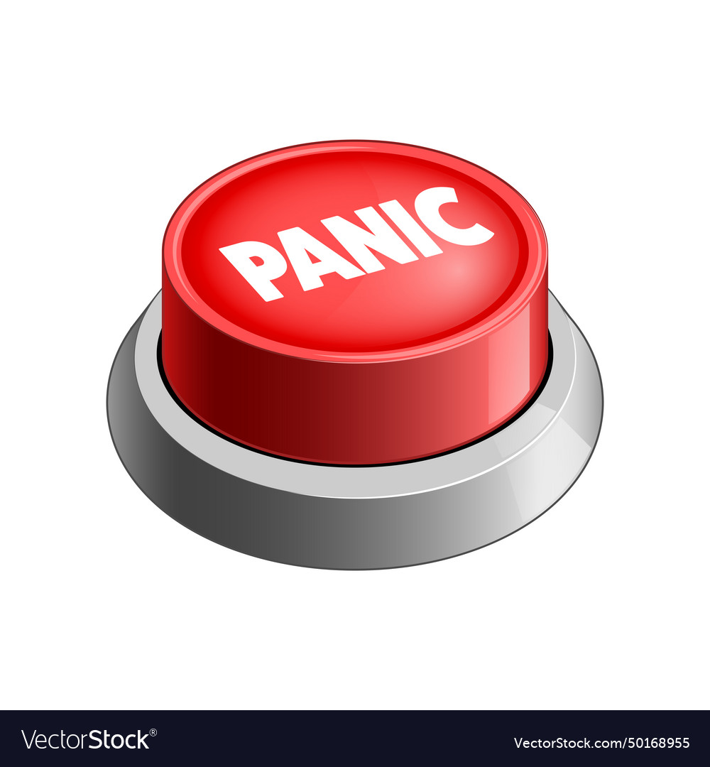 Panic red button Royalty Free Vector Image - VectorStock