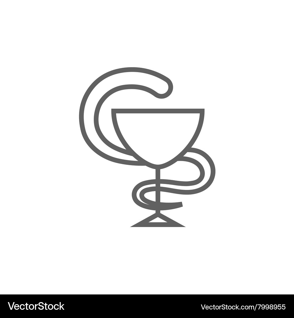 Pharmaceutical medical symbol line icon Royalty Free Vector
