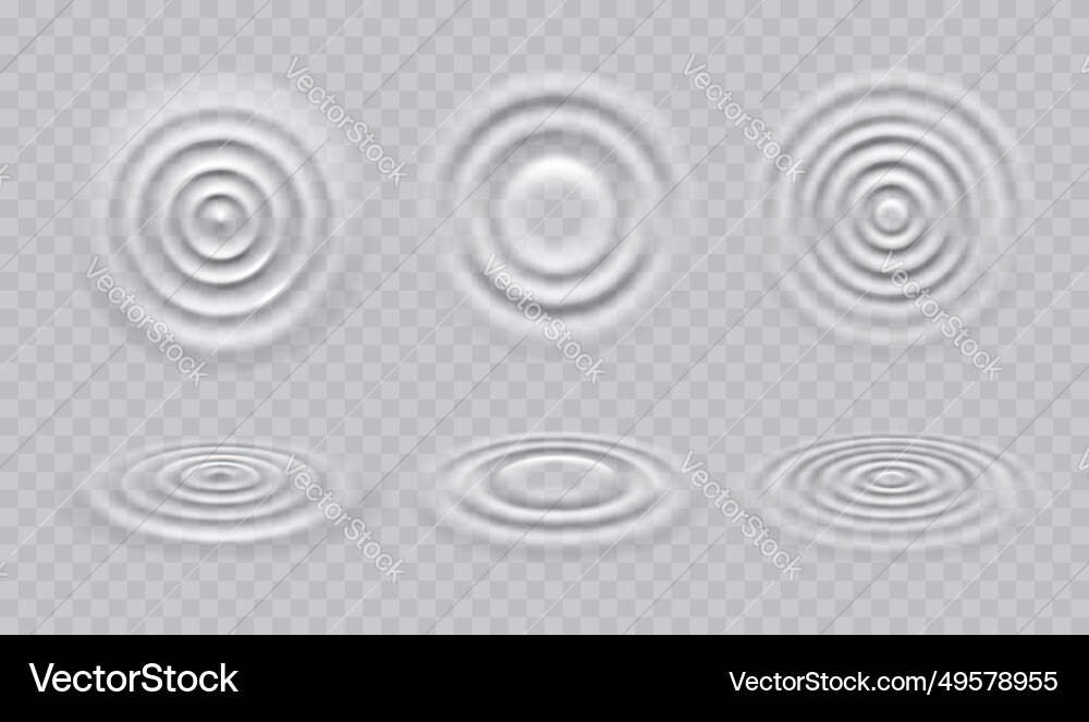 Ripple water drop circle waves or sound motion Vector Image