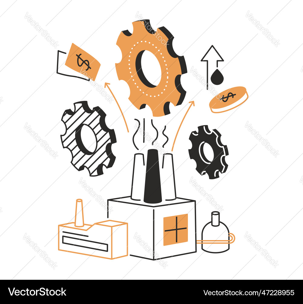 Rising manufacturing costs - modern line design Vector Image