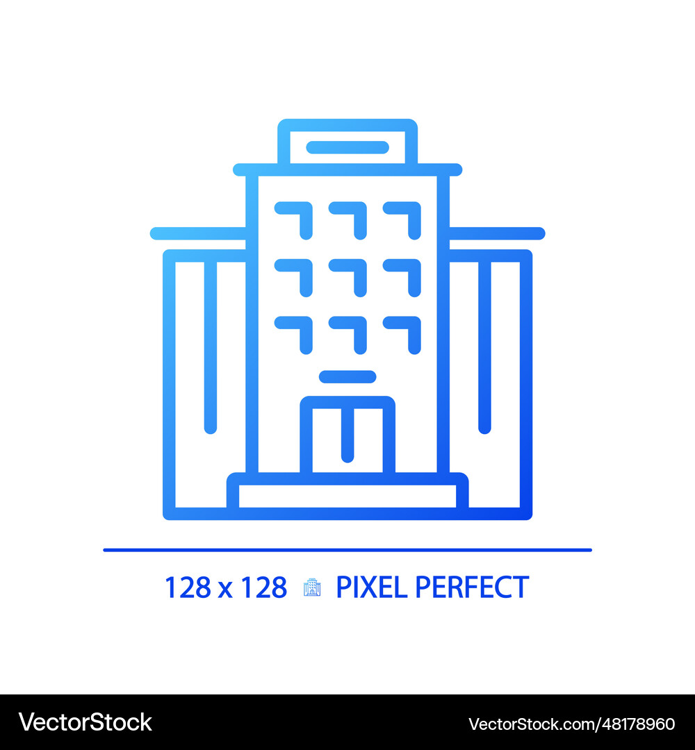2d blue gradient thin line apartment icon Vector Image