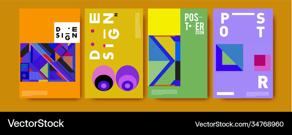 Abstract colorful collage poster design template Vector Image