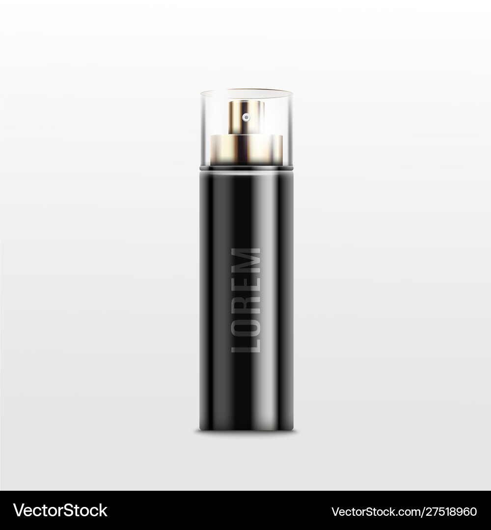 Black spray perfume bottle with glass cap Vector Image