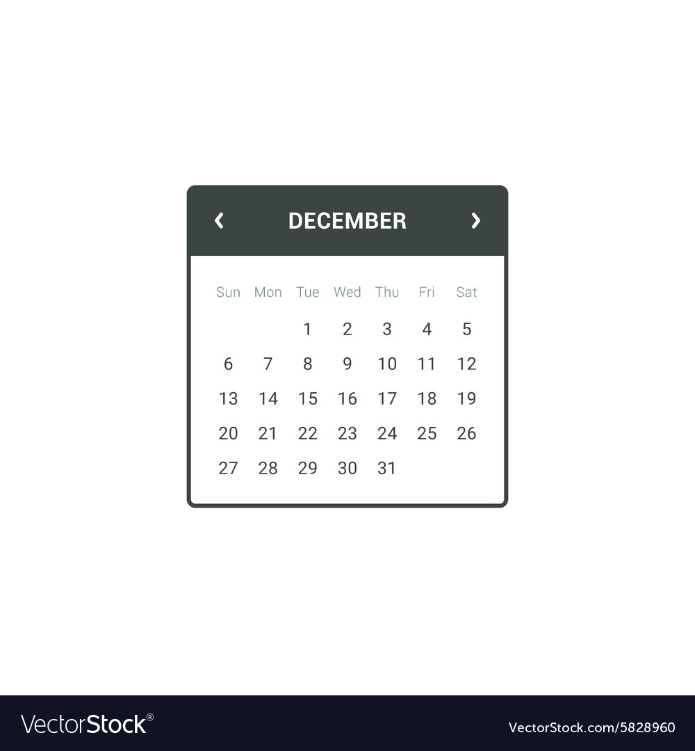 Calendar Widget Royalty Free Vector Image VectorStock