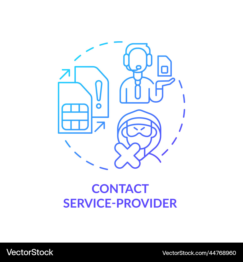 Contact service call center blue gradient concept Vector Image
