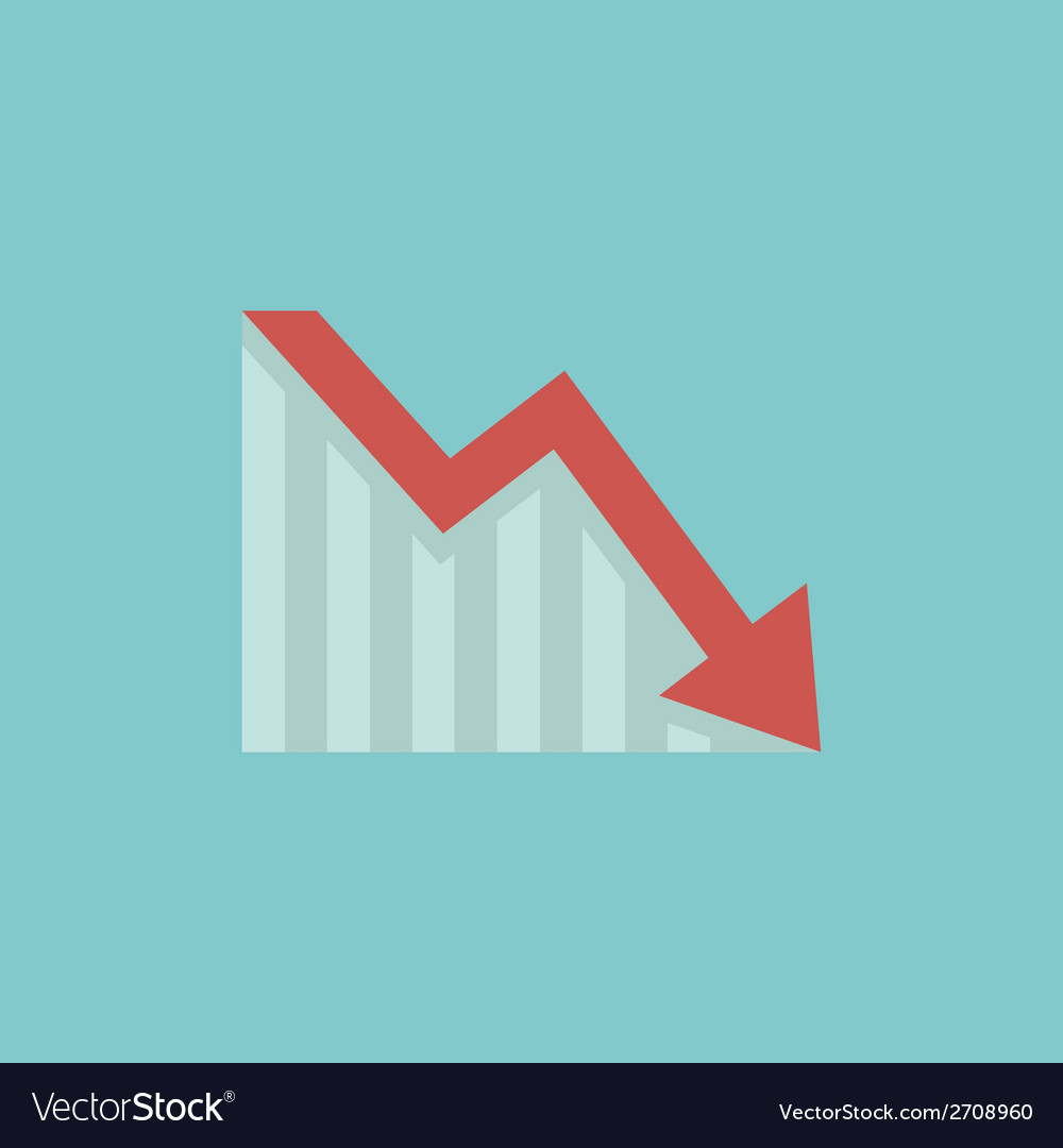 Decrease flat icon Royalty Free Vector Image - VectorStock