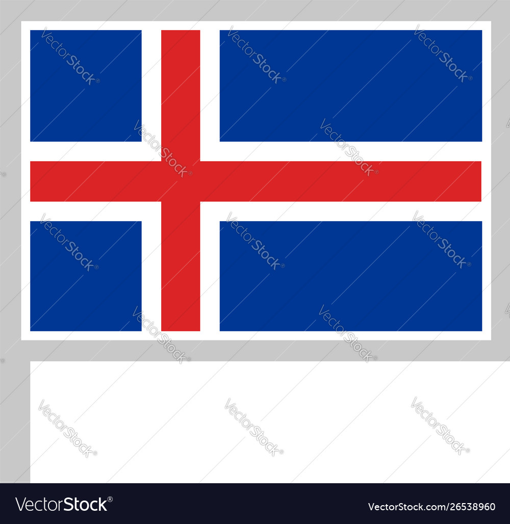 Flag on flagpole rectangular shape icon white Vector Image
