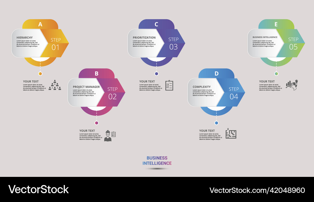 Infographic business intelligence icons 5 Vector Image