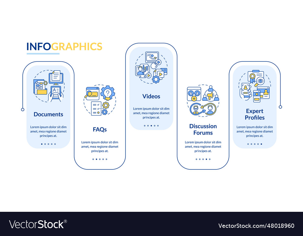 Knowledge management layout with thin linear Vector Image