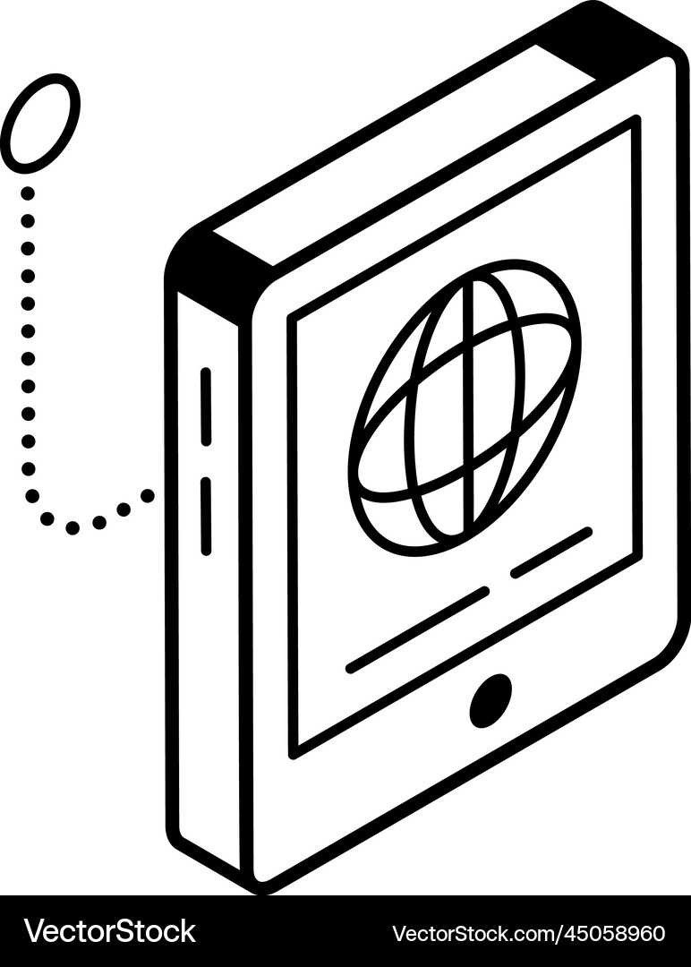 Latest line isometric icon of mobile browser Vector Image