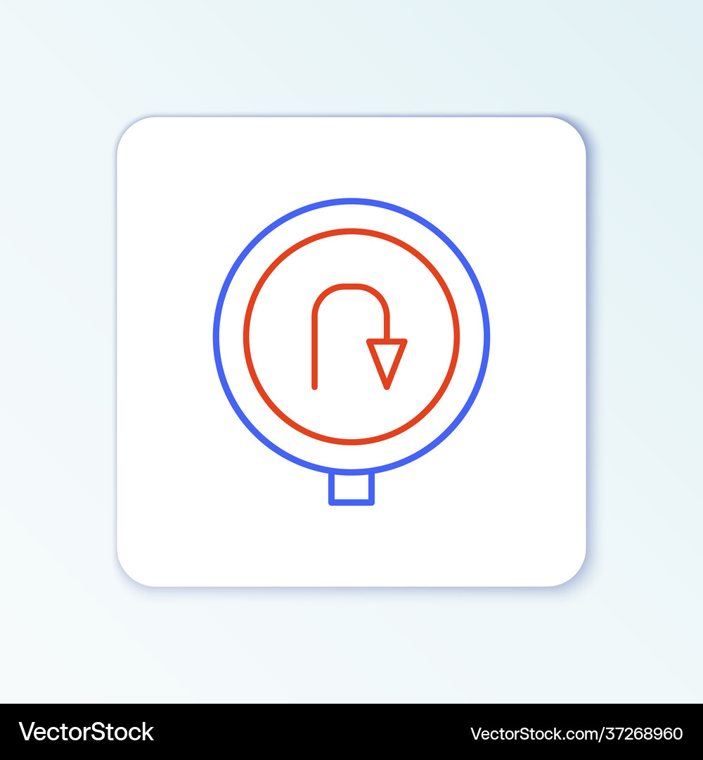 Line turn back road icon isolated on white Vector Image