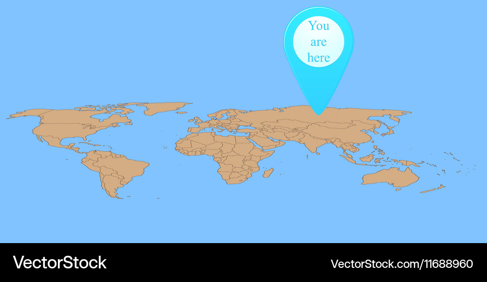 Map marker on world Royalty Free Vector Image - VectorStock