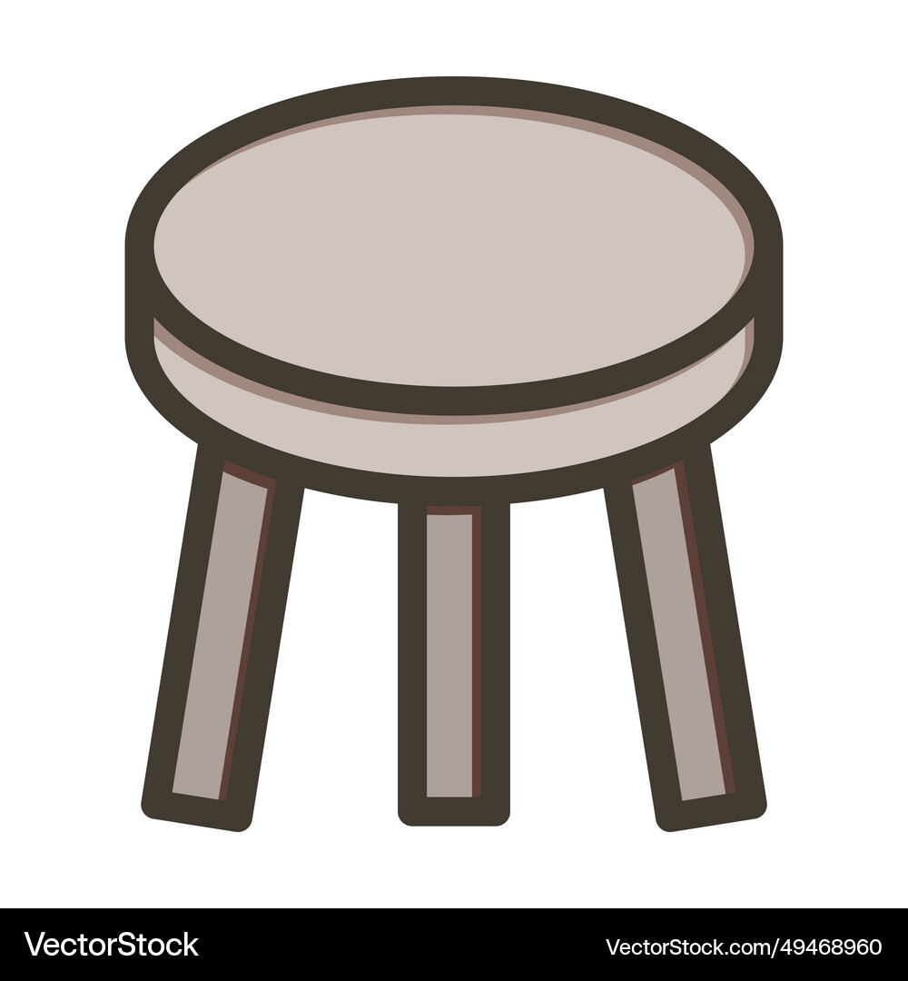 Stool thick line filled colors icon for personal Vector Image