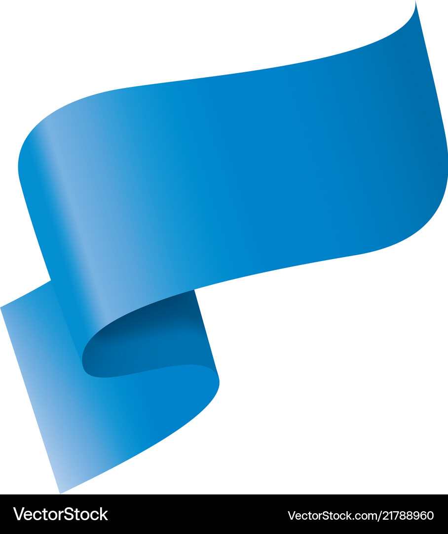 Waving the blue flag on a white background Vector Image