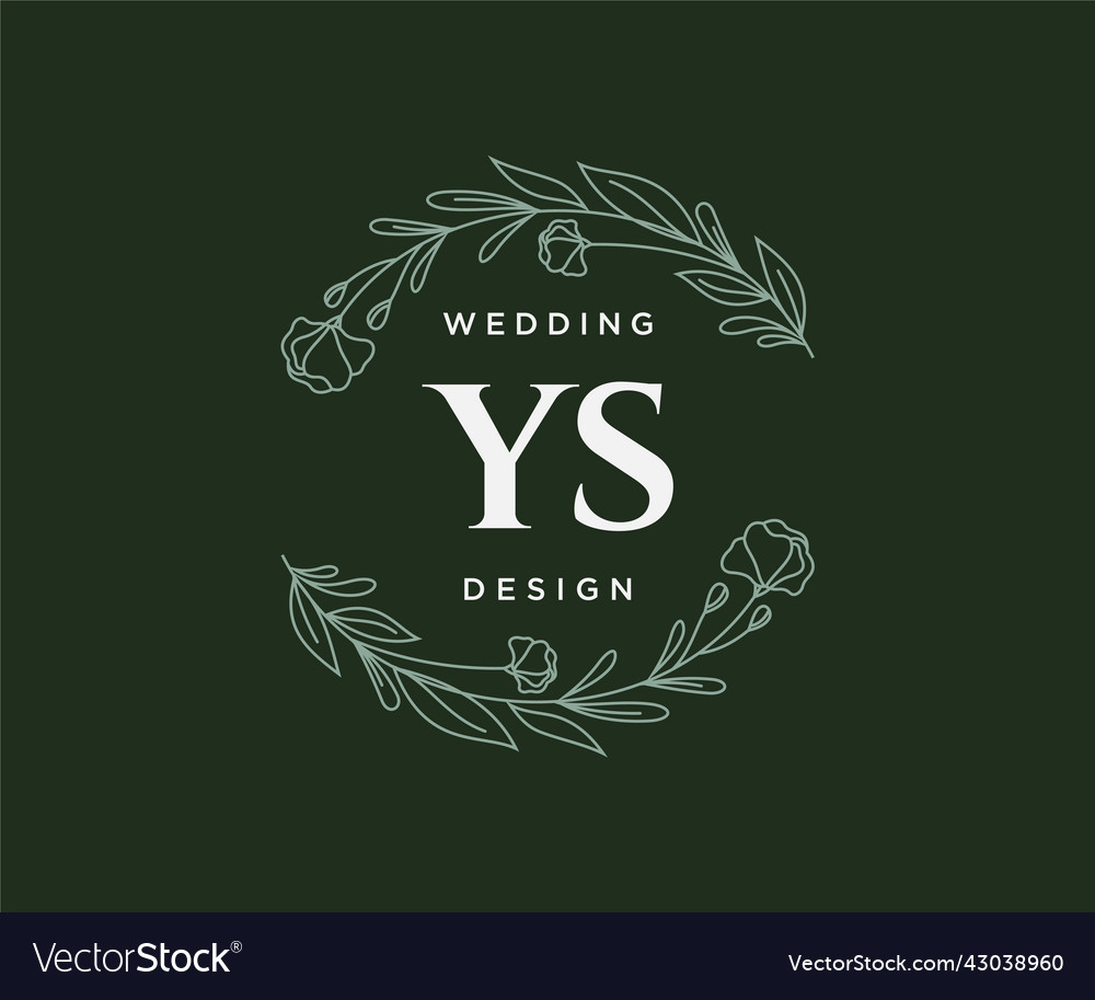 Ys initials letter wedding monogram logos Vector Image